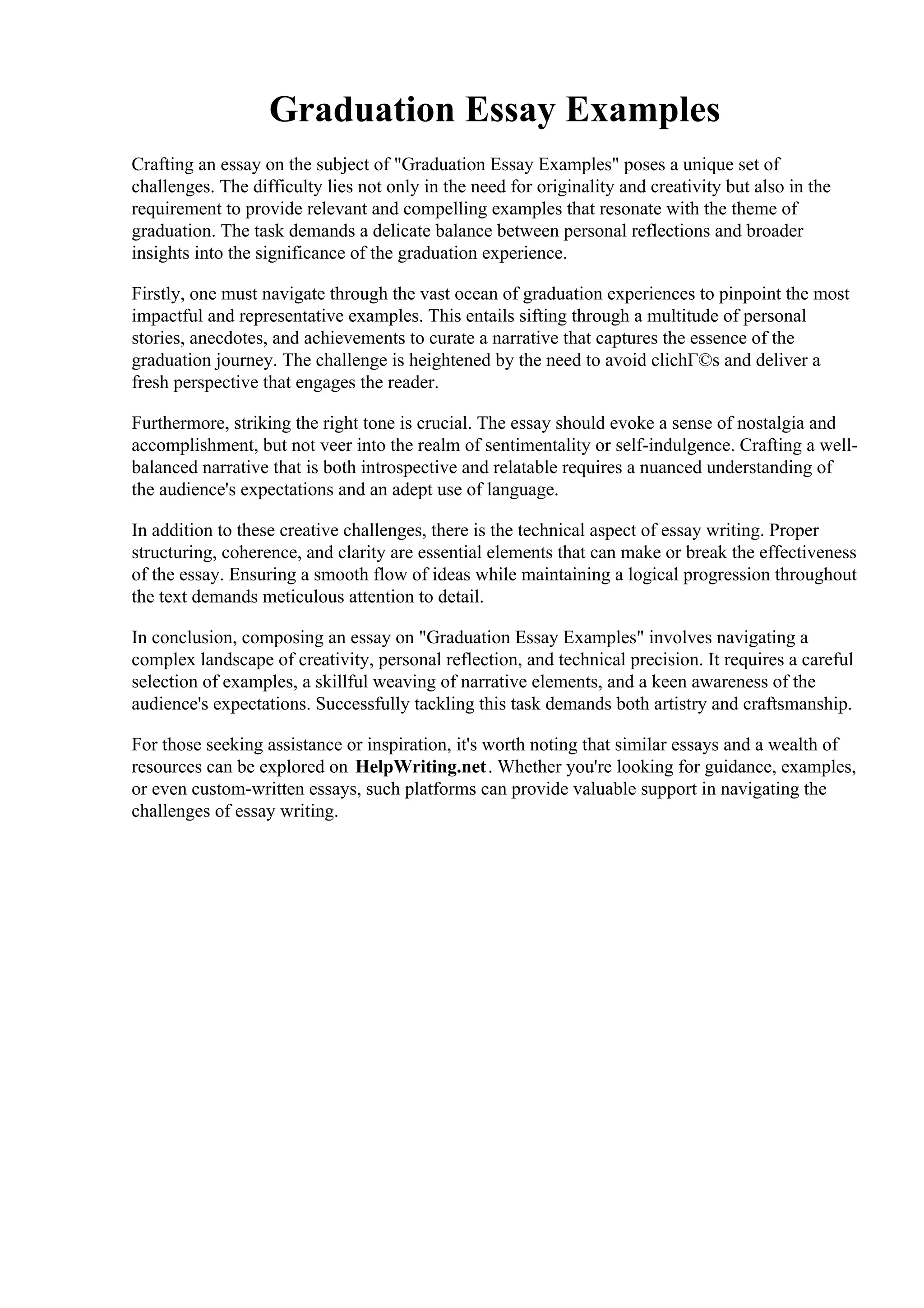 Graduation Essay Examples.pdf | Hunting and Shooting | Sports