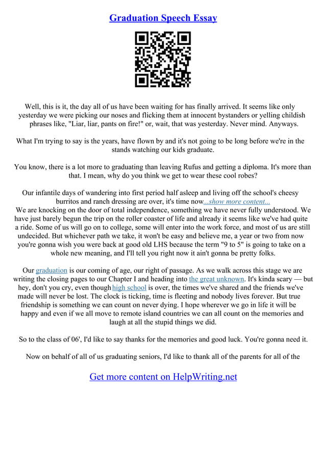 Graduation Essay Ideas | PDF