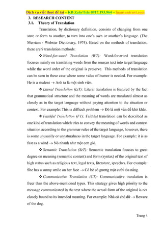 Graduation Internship Report - Some Translation Techniques Apply For ...