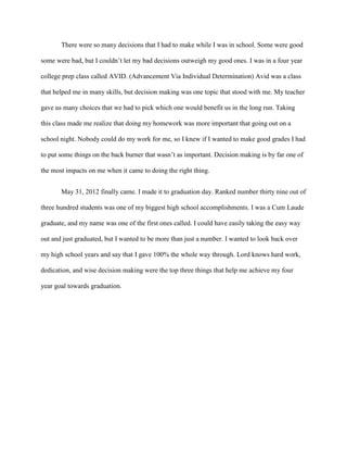 Graduation narrative essay | DOCX