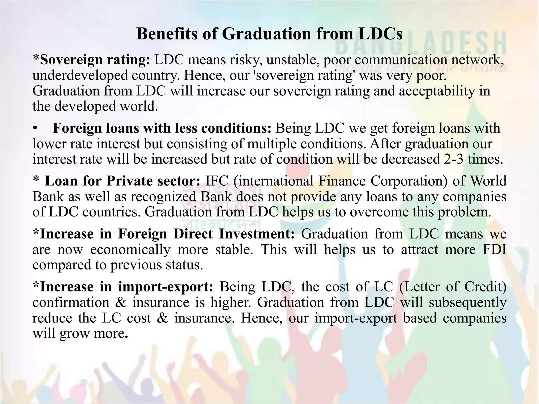"Graduation of bangladesh from LDCs to developing countries" | PPTX