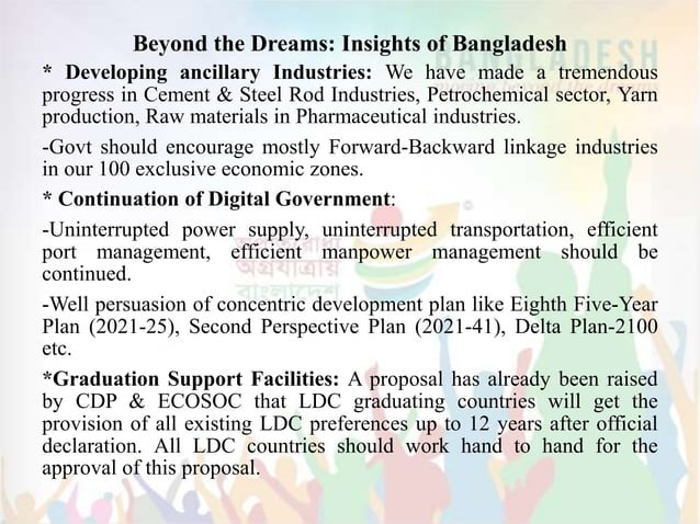 "Graduation of bangladesh from LDCs to developing countries" | PPT