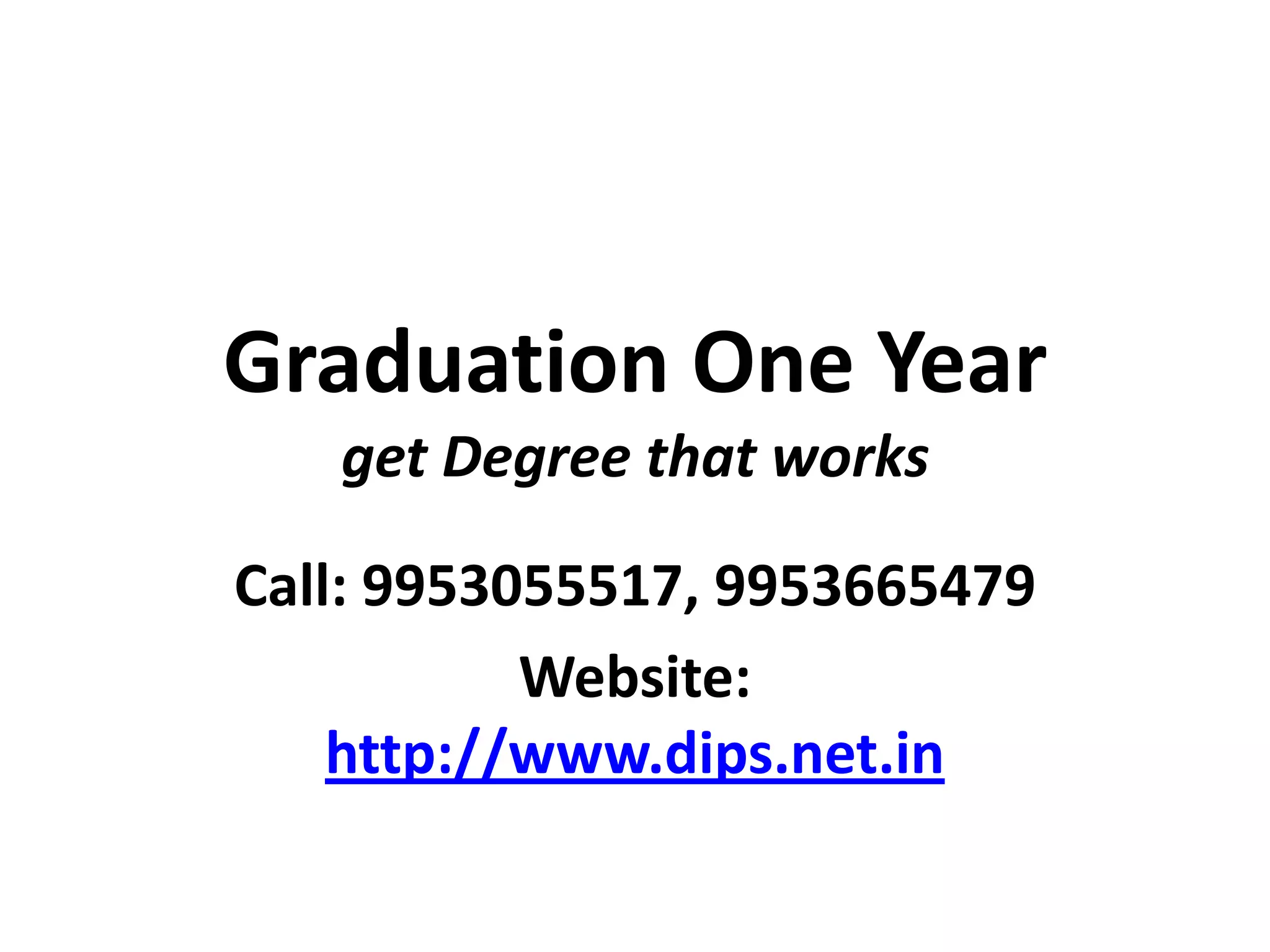 Graduation in One Year | PPTX