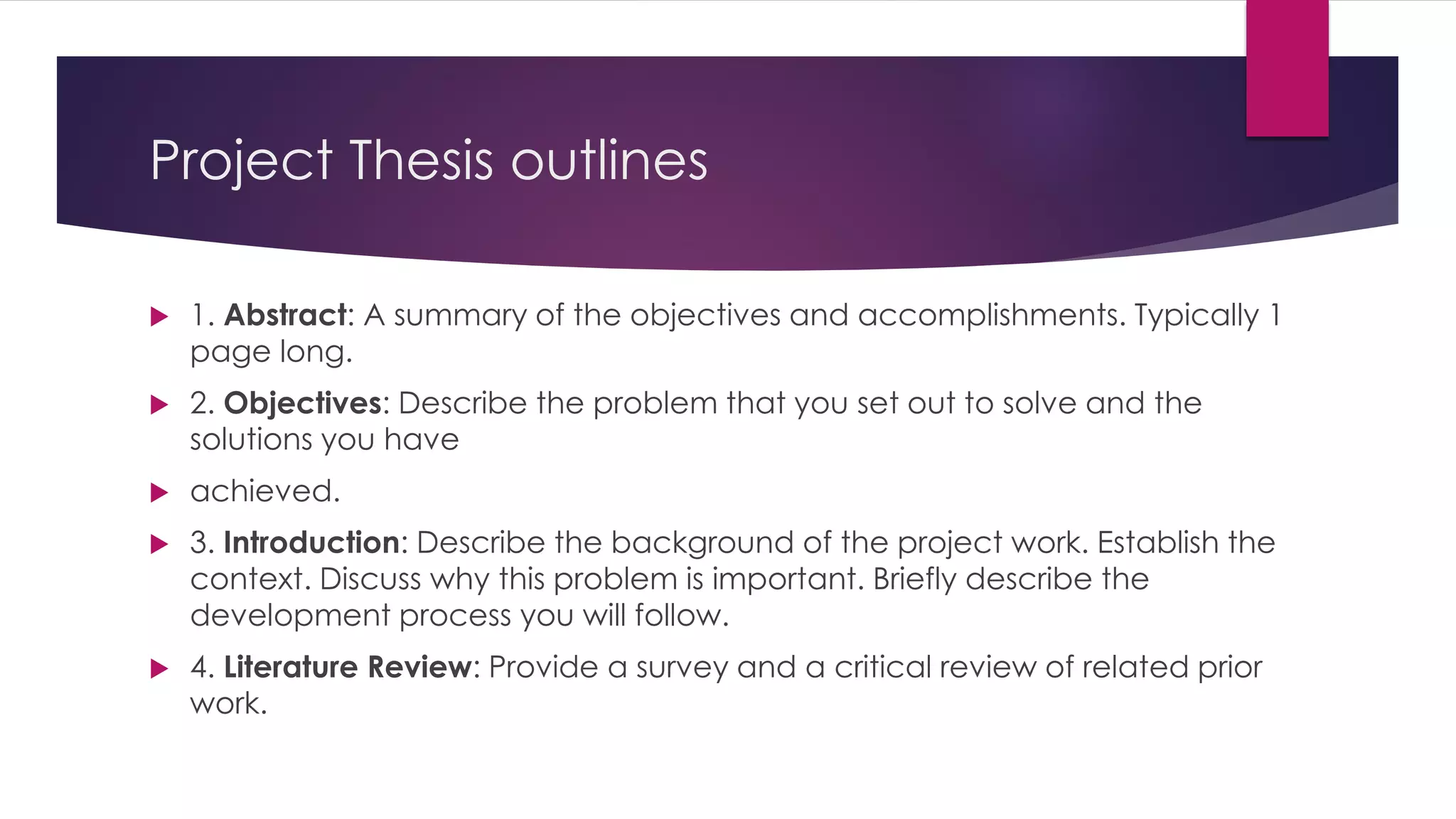 Brief Guidelines for Writing Graduation Project Thesis | PDF