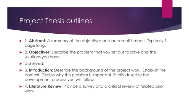 Brief Guidelines for Writing Graduation Project Thesis | PDF