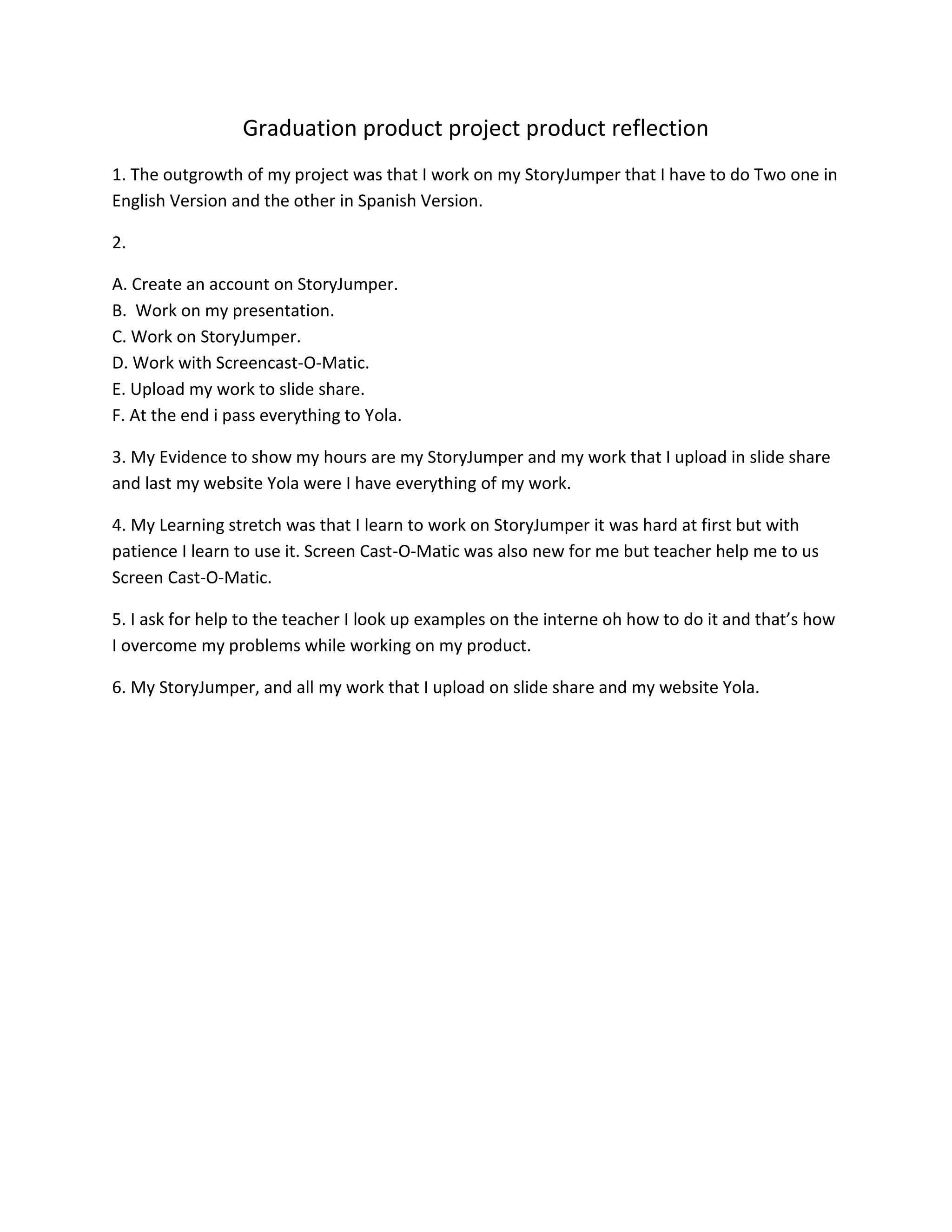 Graduation product project product reflection | DOCX | Video Production ...