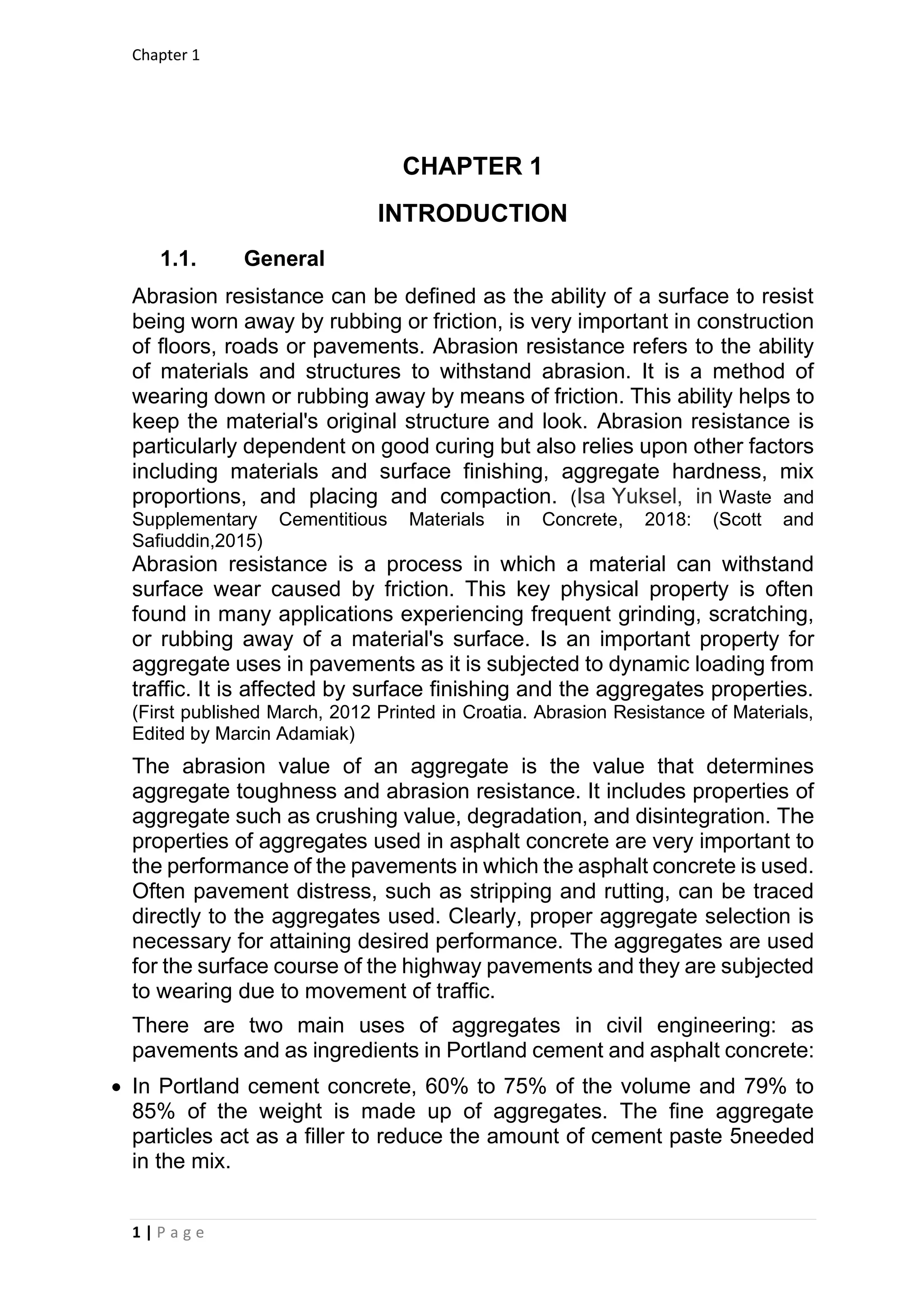 Abrasion Resistance of Different Types of Aggregate in Erbil | PDF