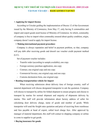 Graduation Report The Analysis Of Goods Import Export Activity | DOC