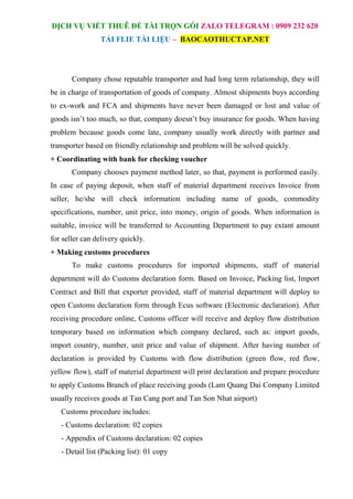 Graduation Report The Analysis Of Goods Import Export Activity | DOC