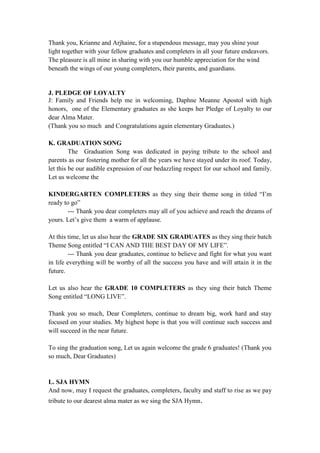 GRADUATION SCRIPT for School year 2023-2024 | DOCX