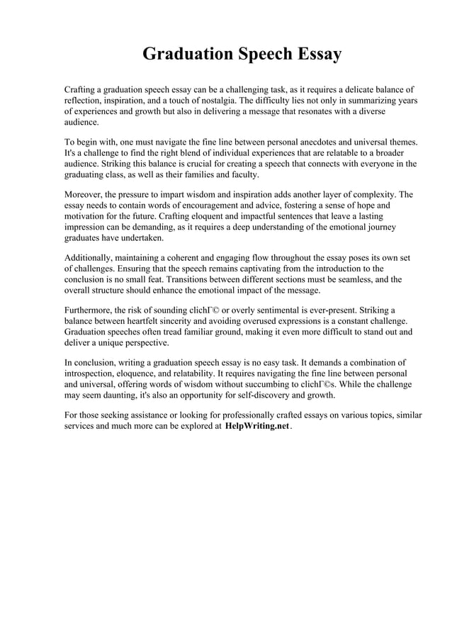 Graduation Speech Essay.pdf | Graduation | Personal Celebrations & Life ...