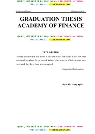 Graduation Thesis Academy Of Finance | DOC