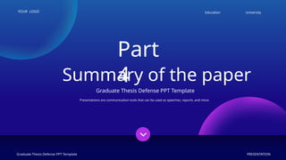 Comprehensive Graduate Thesis Defense Presentation Template for ...