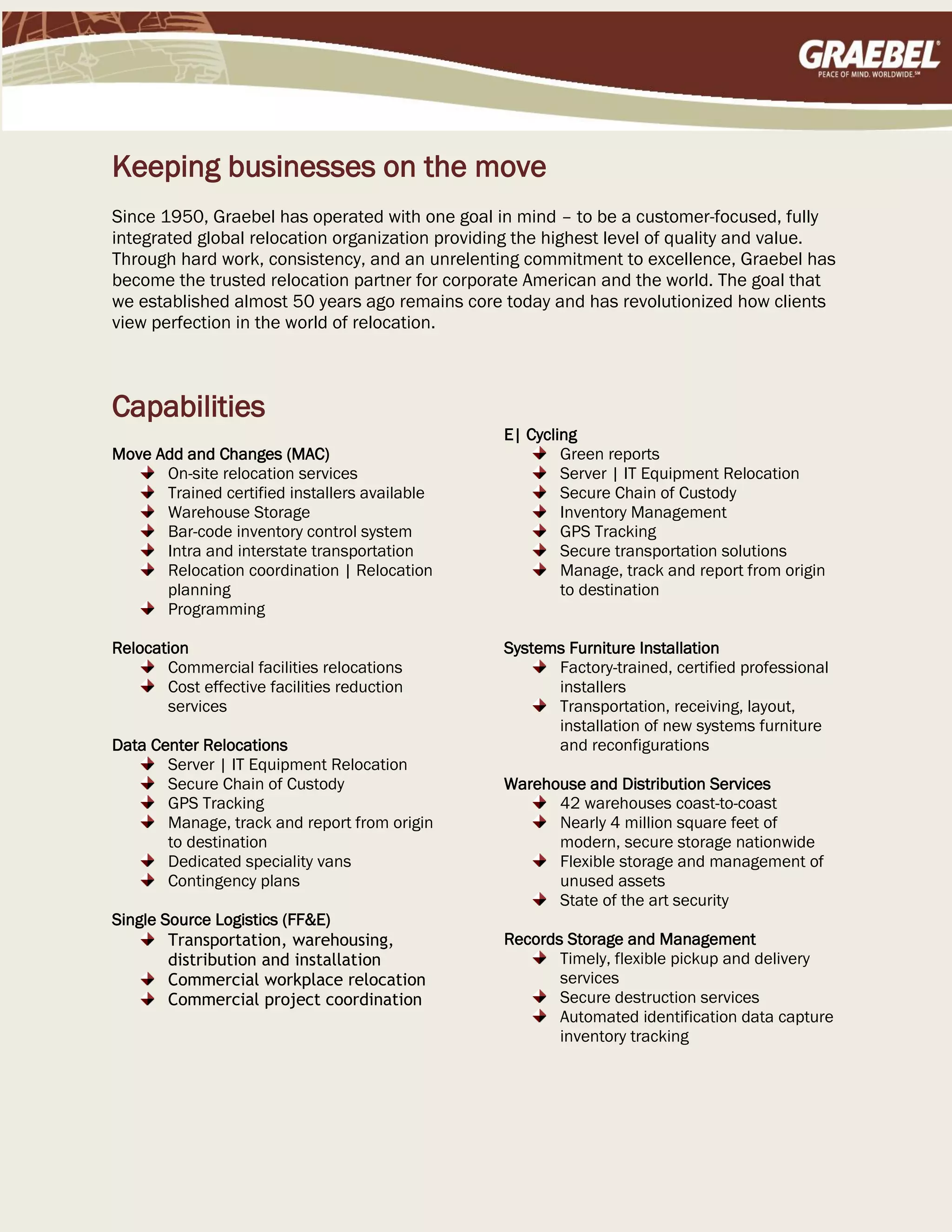 Graebel Commercial Workplace Services | PDF