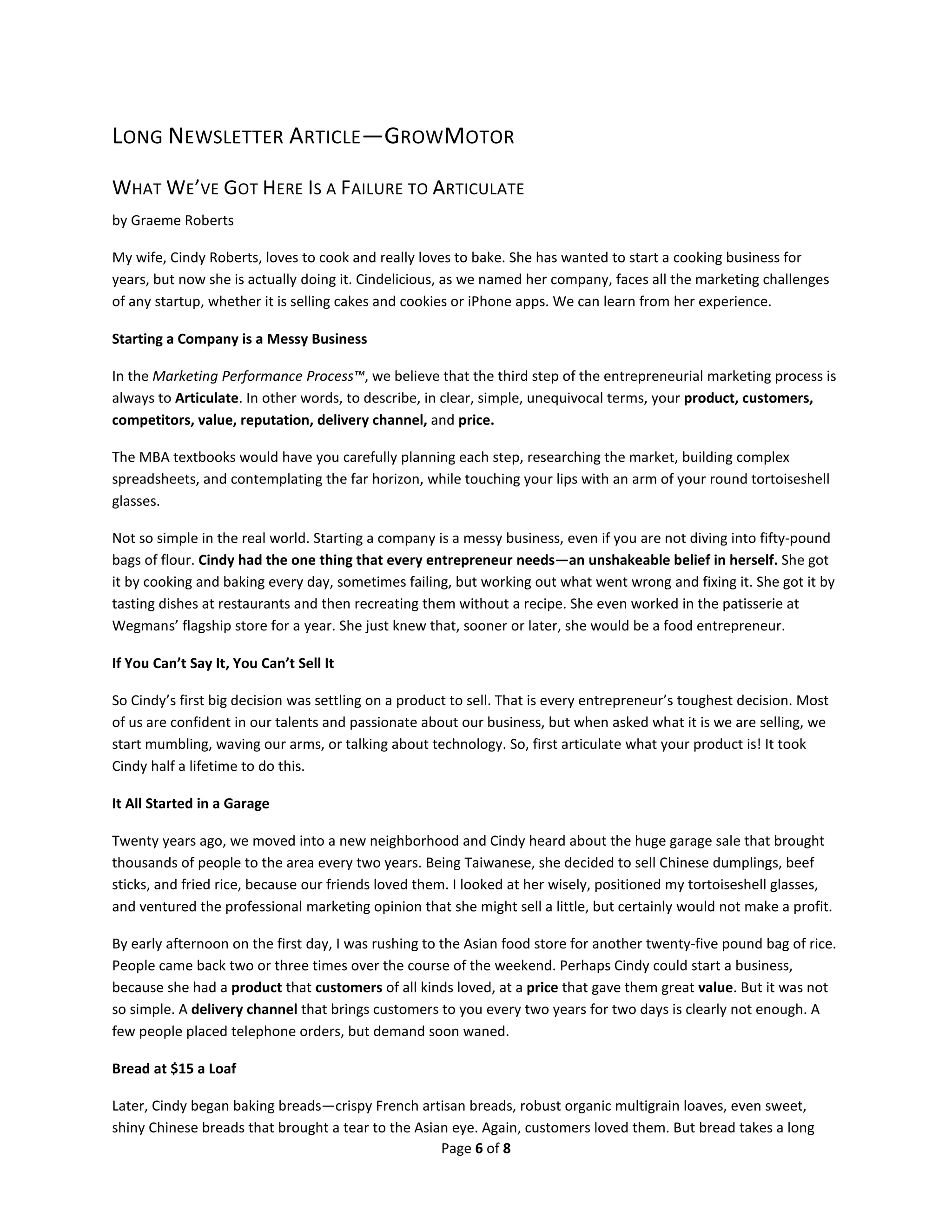 Graeme Roberts Writing | PDF