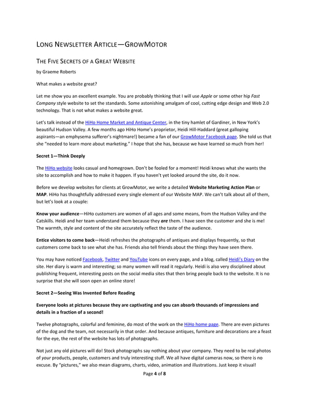 Graeme Roberts Writing | PDF