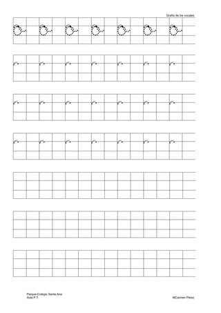 Grafía cuadrícula vocales | PDF