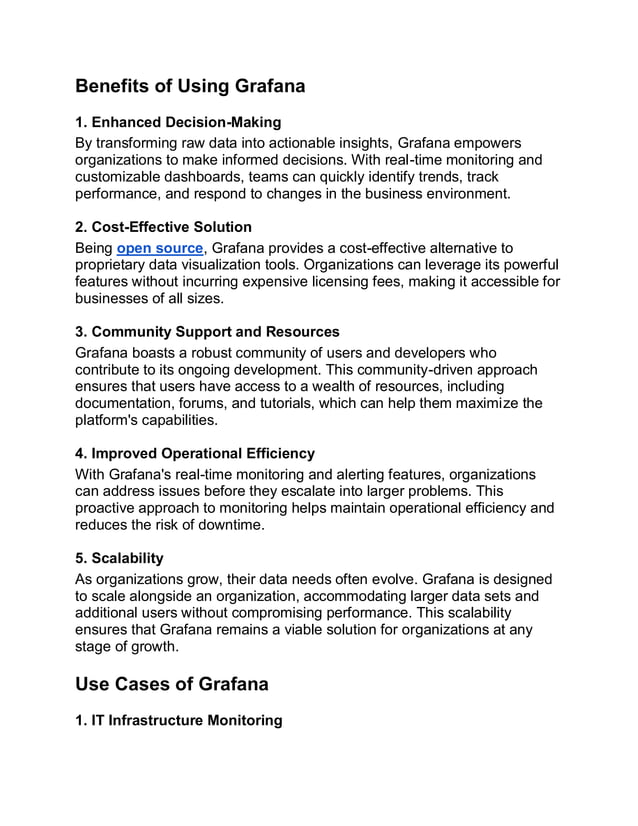 Grafana Open Source: Transform Data into Actionable Insights | PDF