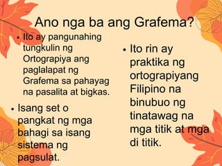 Grafema, Ponolohiya (pag aaral sa mga tunog) | PDF