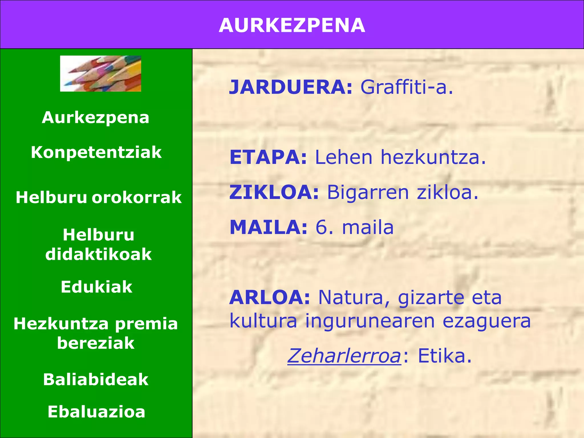 Graffitia webquestaren programazioa | PPT | Free Download