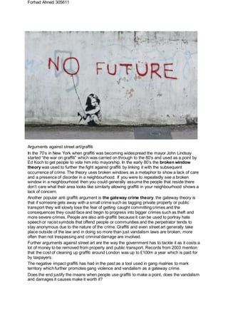 Graffititostreetarttoart | DOCX | Crime & Harmful Acts to Individuals ...