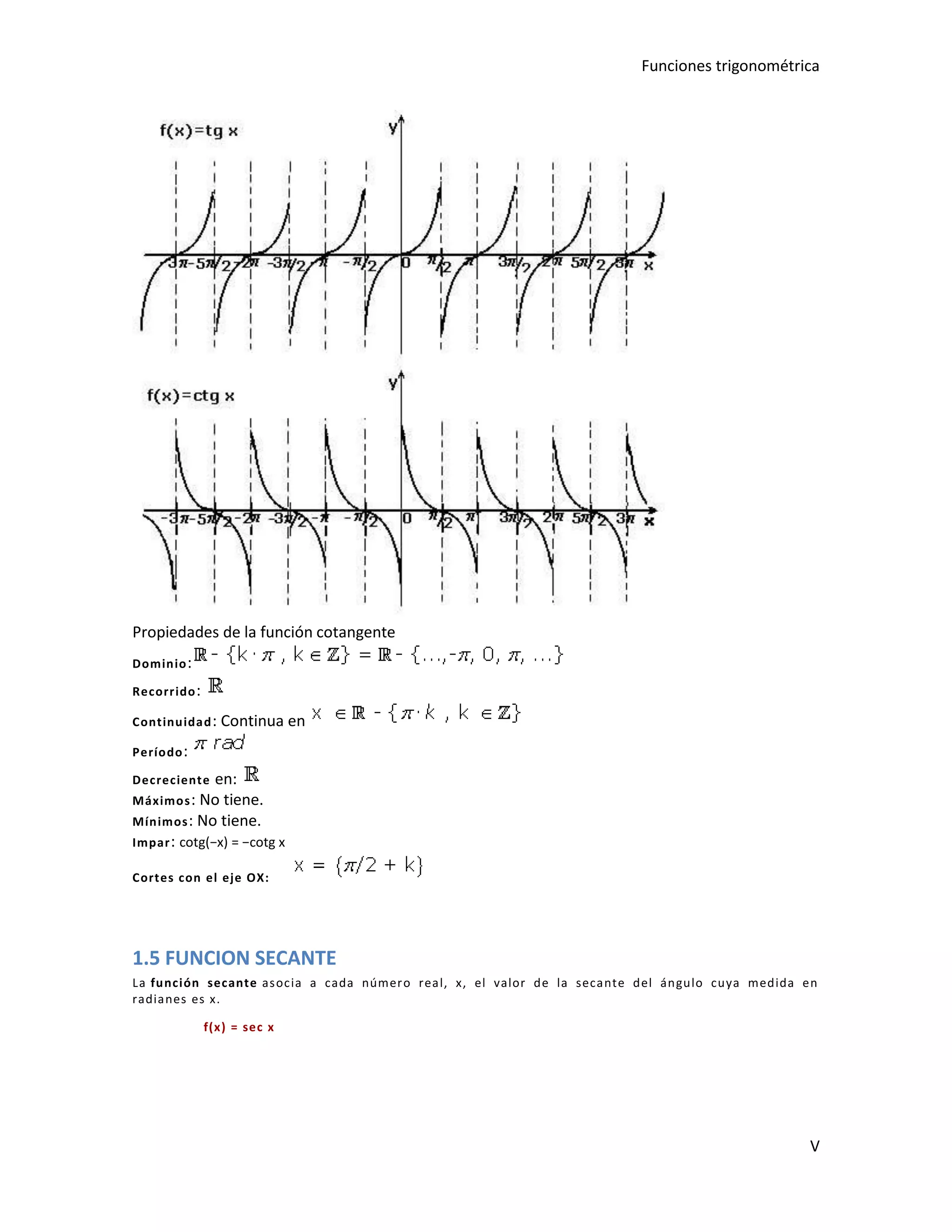Graficas de las funciones trigonometricas | PDF