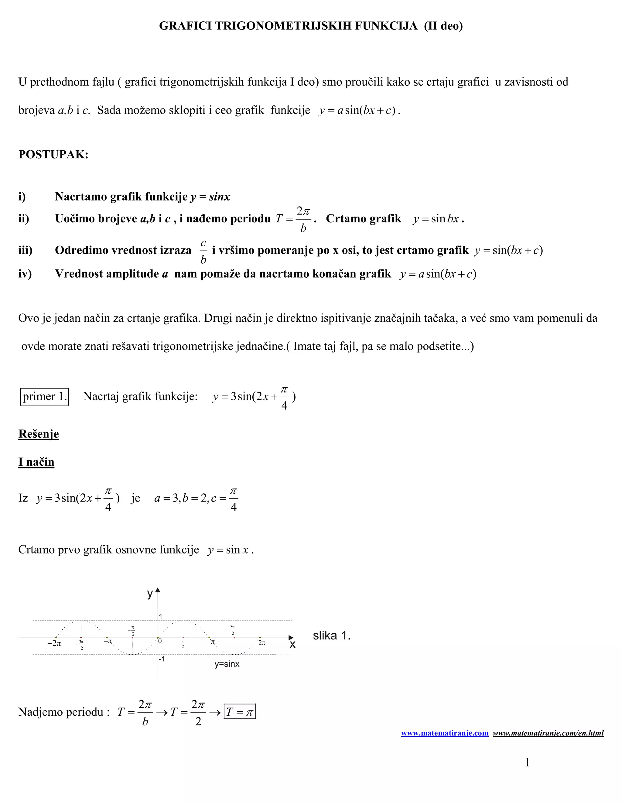 Grafici trigonometrijskih funkcija_ii_deo | PDF