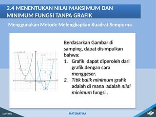 Persamaan grafik fungsi kuadrat. Pada kelas 7pptx | PPTX