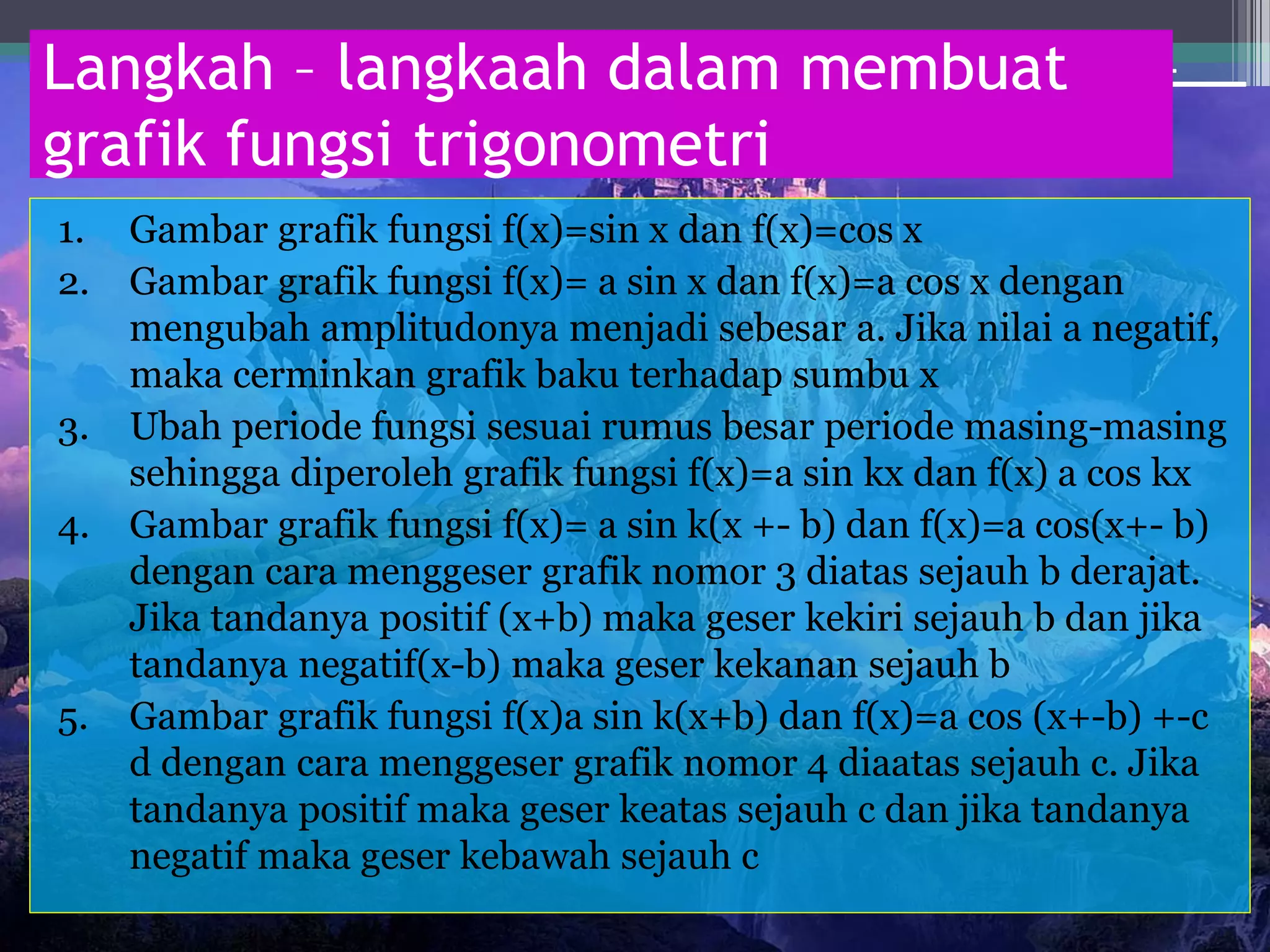 Grafik fungsi trigonometri sin dan cos | PPTX