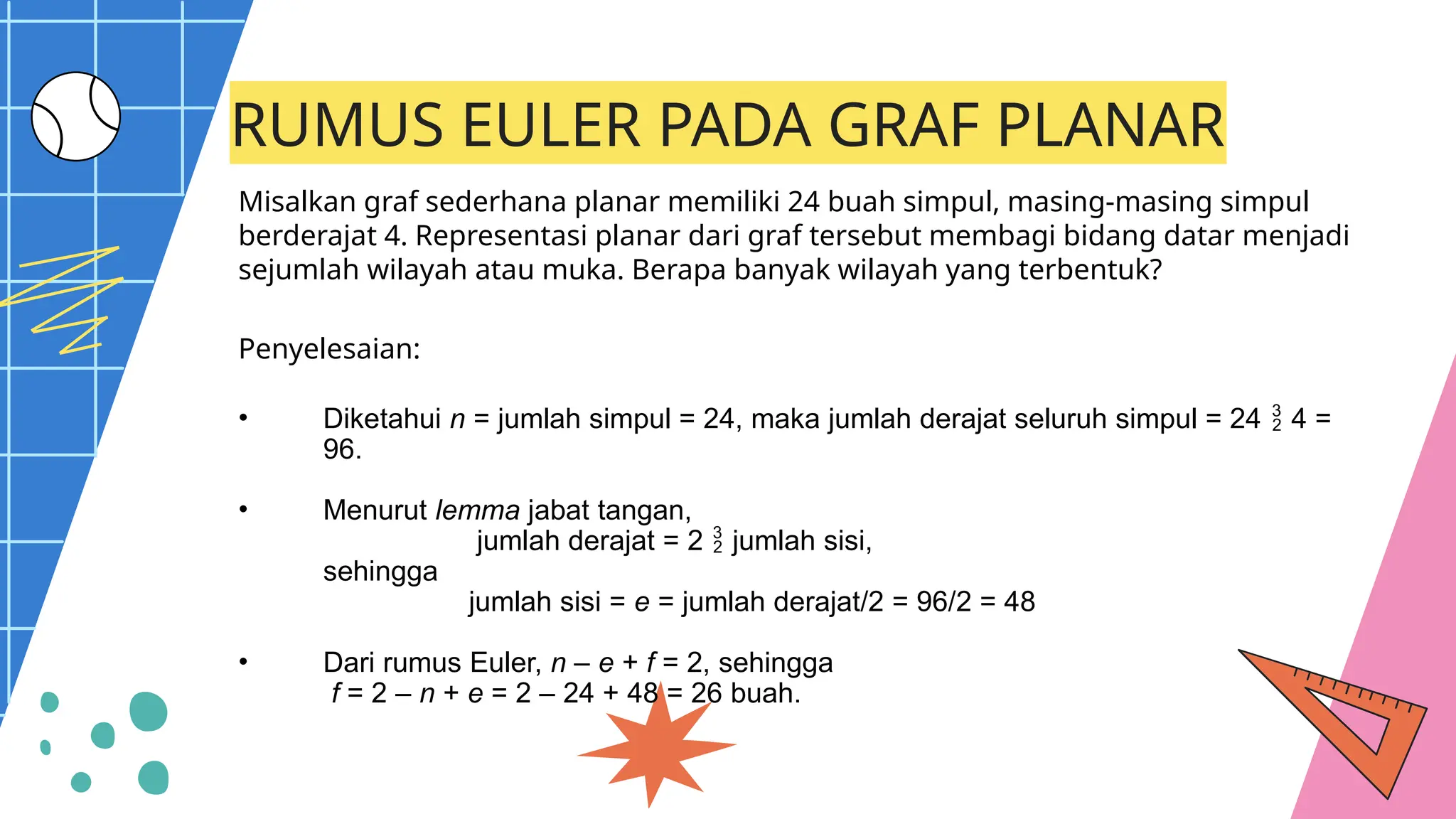 Definisi Graf planar, contoh graf planar, graf non planar, graf bidang ...