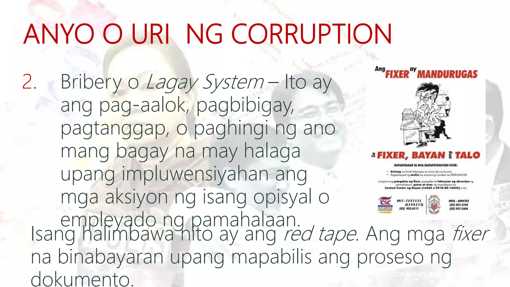 AP 10 - Isyung Pampolitika: Ang Graft and Corruption: Kahulugan, Uri at ...