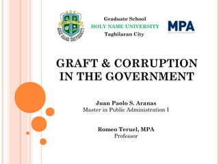 Graft And Corruption Effects
