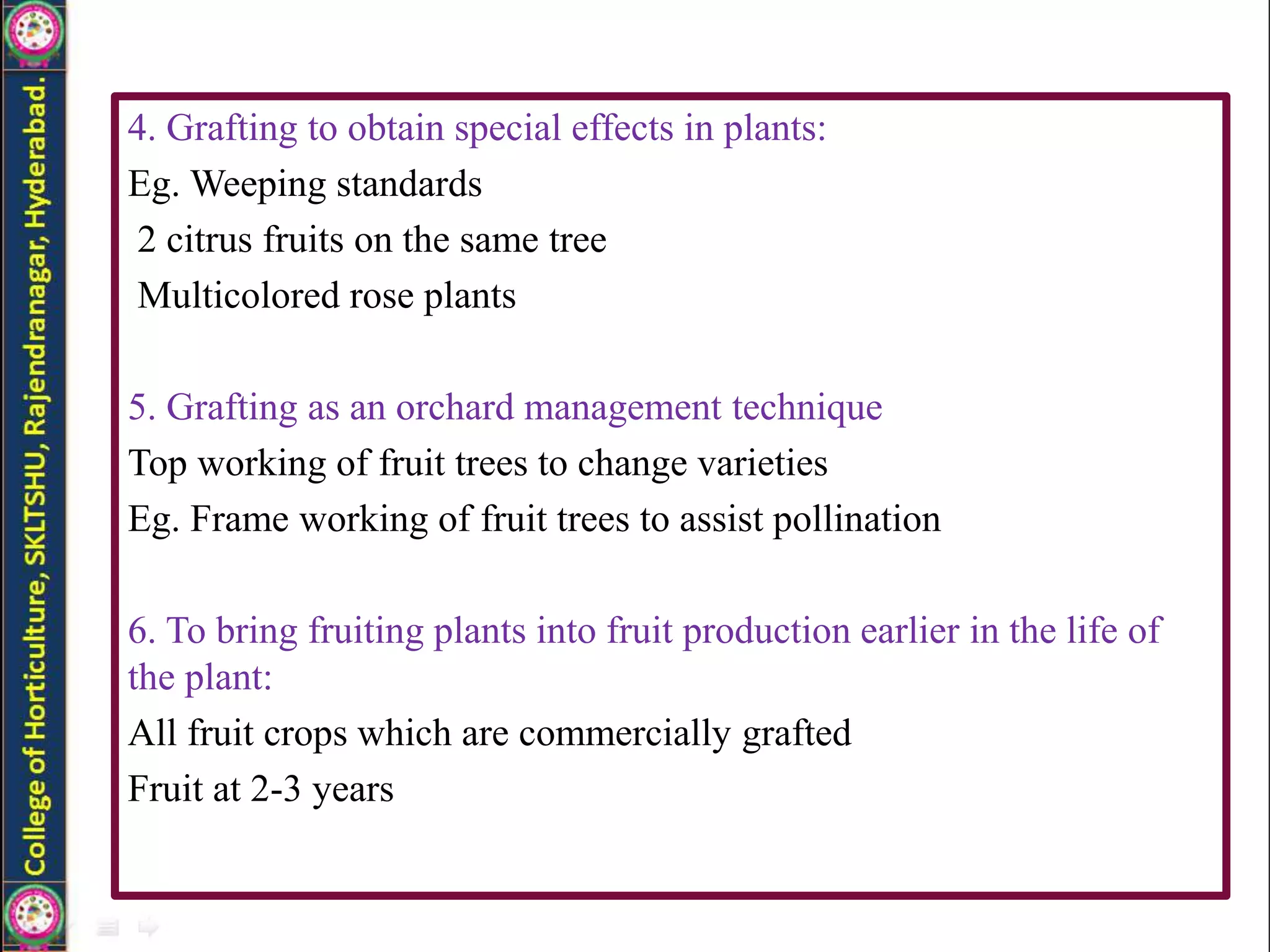 Grafting and its types in fruit crops | PPTX