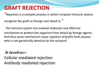 Graft verses host reaction and rejection | PPTX