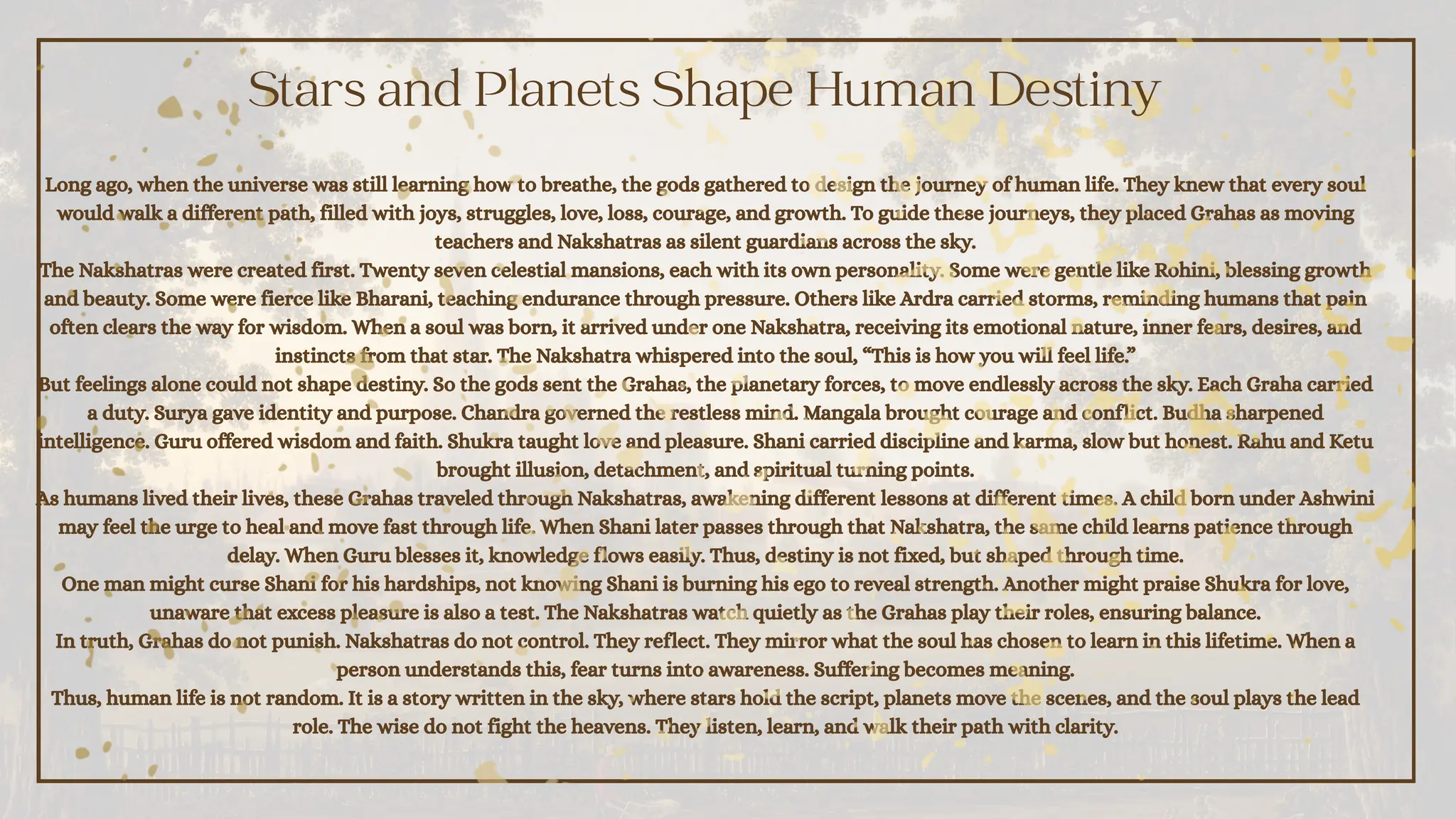 Heaven’s Design: How Grahas and Nakshatras Influence Us | PDF