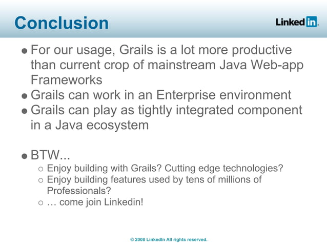 Grails at Linkedin | PDF