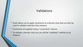 Grails domain classes | PPTX