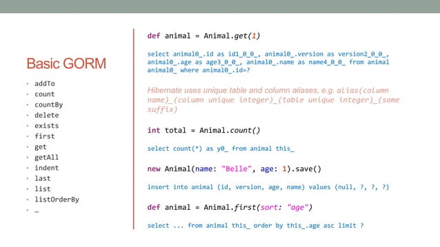 Grails GORM - You Know SQL. You Know Queries. Here's GORM. | PPT