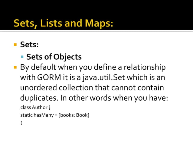 Grails object relational mapping: GORM | PPTX | Databases | Computer Software and Applications