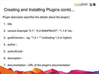 Grails plugin development | PPT