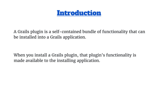 Grails Plugins(Console, DB Migration, Asset Pipeline and Remote pagination) | PPT