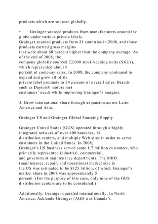 Grainger Re-Engineering an International Supply Chaincase.docx