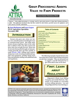 Grain Processing: Adding Value to Farm Products | PDF