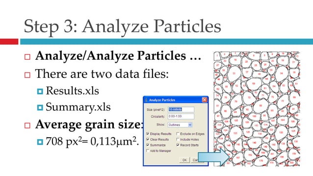 Grain size analysis by using ImageJ | PPTX | Physics | Science