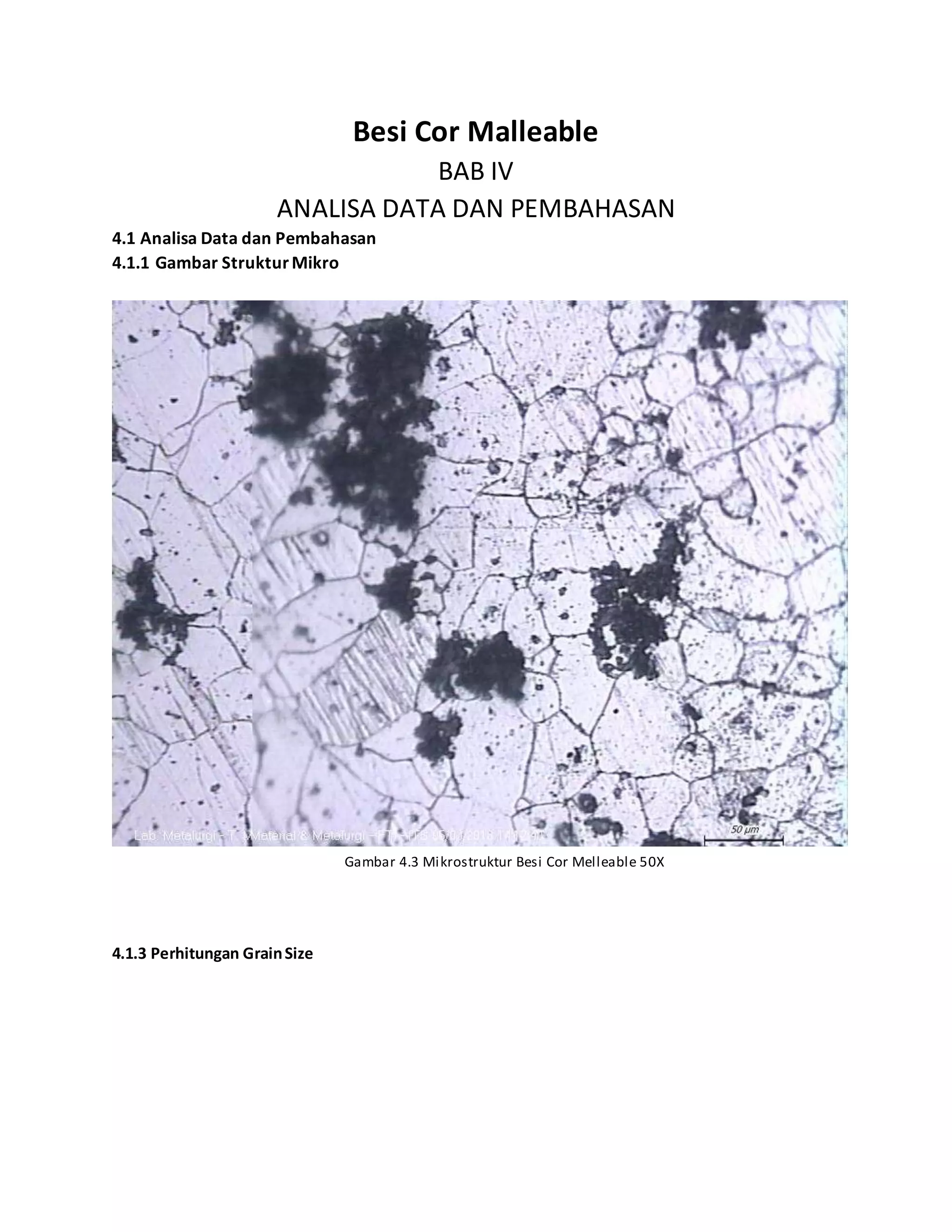 Grain size besi cor dan aisi 1045 (kelompok 8) | DOCX