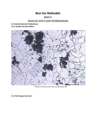 Grain size besi cor dan aisi 1045 (kelompok 8) | DOCX