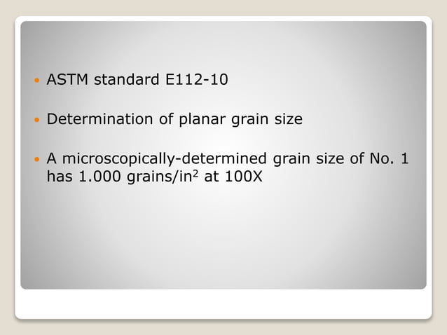 Grain size measurement according to astm standards | PPTX