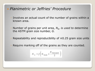 Grain size measurement according to astm standards | PPTX