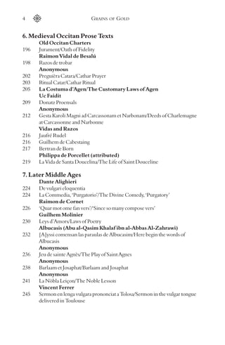 Grains of gold contents | PDF
