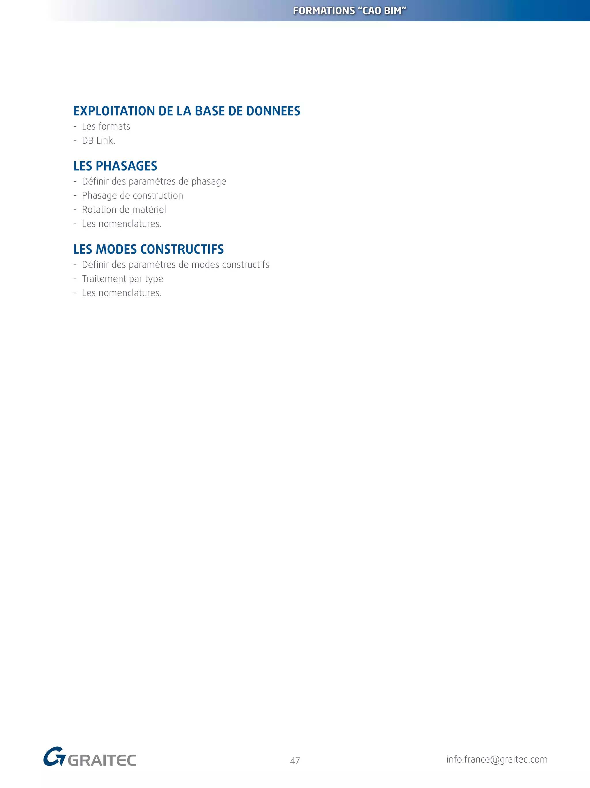 Graitec catalogue de formation. | PDF